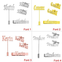 Custom Name Initial Lapel Pin, Tie Bar & Cufflinks Set - Elegant ...