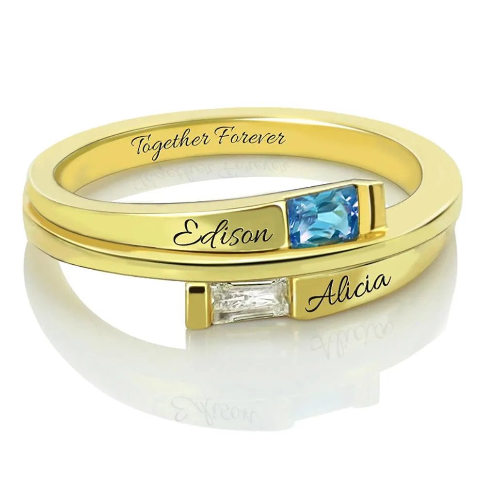 Personalized Promise Rings for Couples | Custom Engraved Name Rings ...