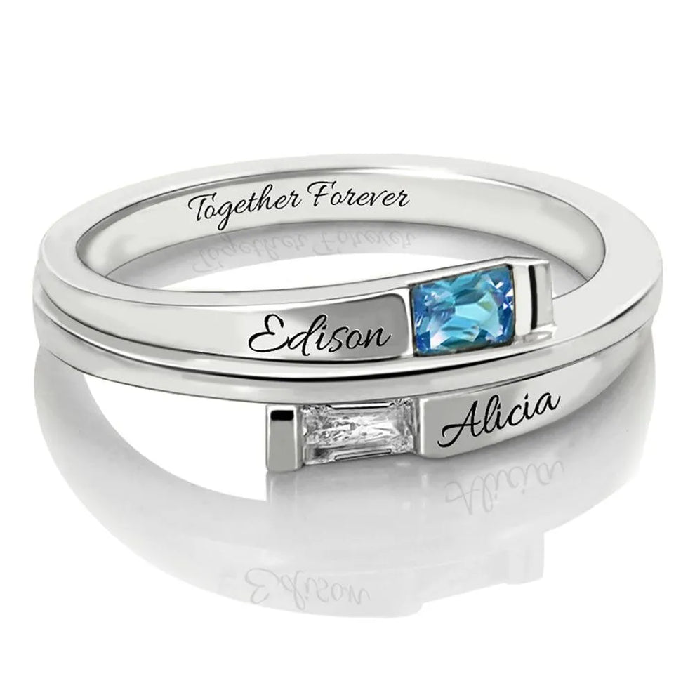 Personalized Promise Rings for Couples | Custom Engraved Name Rings ...